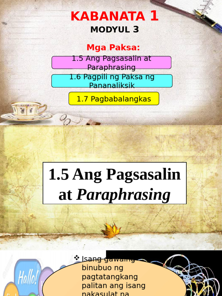 Kabanata 1 Modyul 3 | PDF