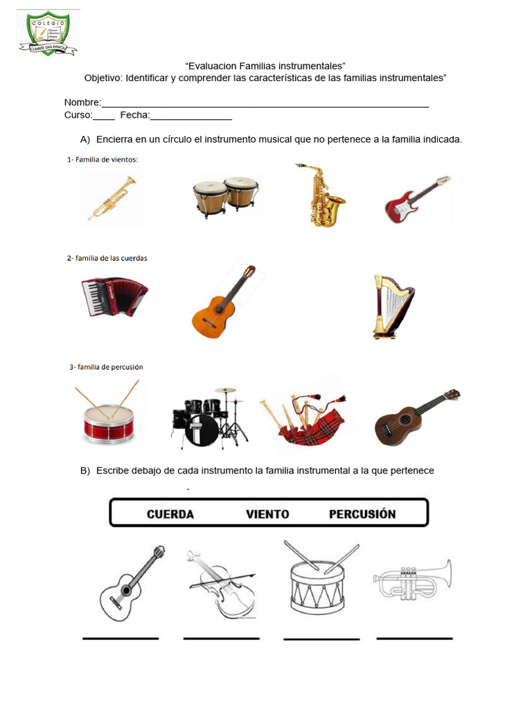 Evaluacion Familias Instrumentales | PDF