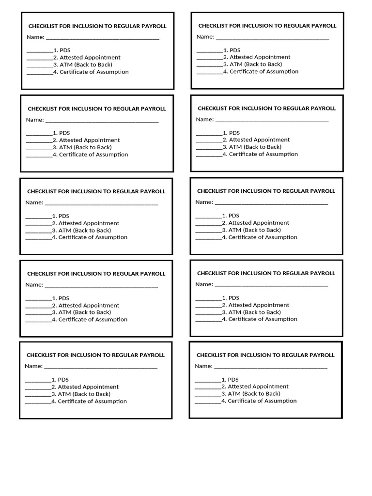 Payroll Inclusion Checklist | PDF