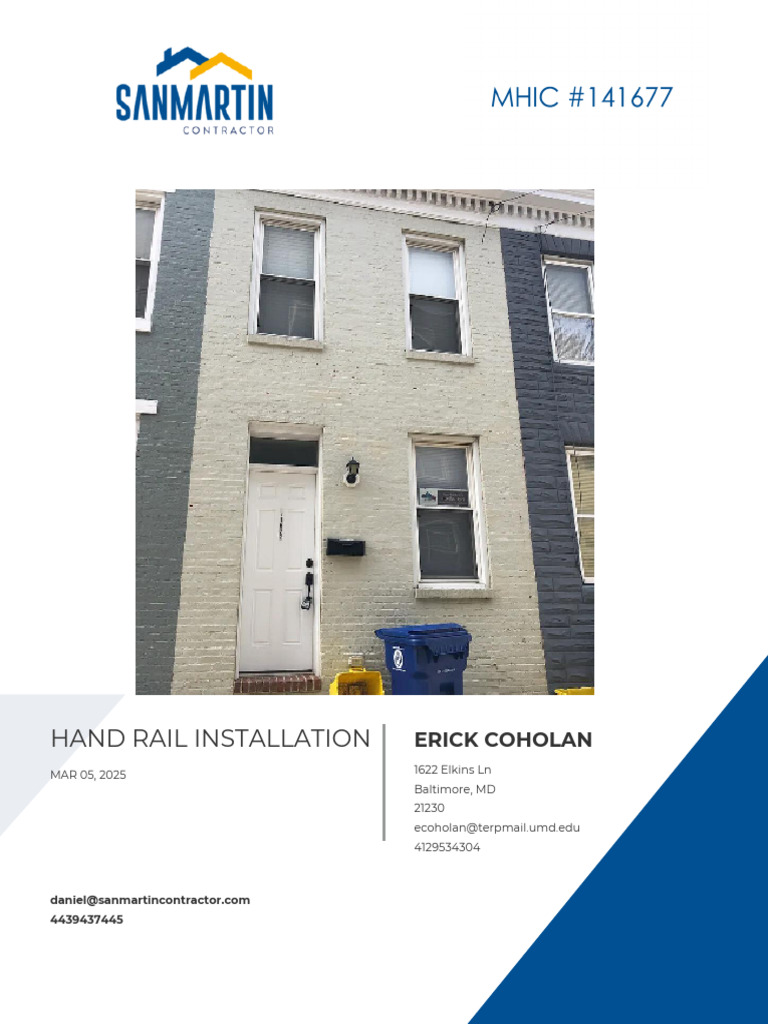 Handrail Installation Estimate Details | PDF | Payments | Credit Card