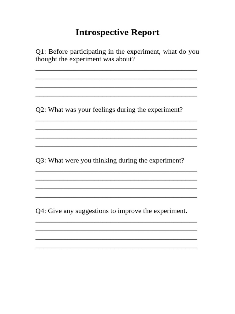 Introspective Report | PDF
