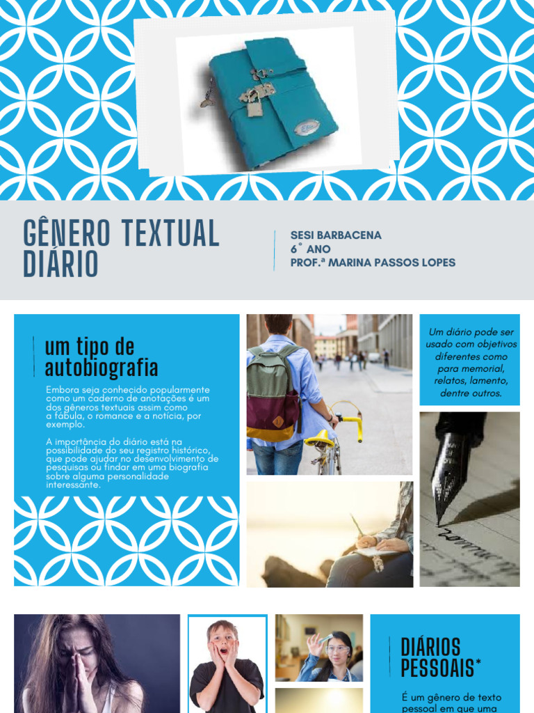 Atividades sobre Gênero Diário 6º Ano | PDF | Blog | Internet