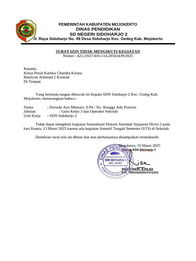 Surat Izin Persit | PDF