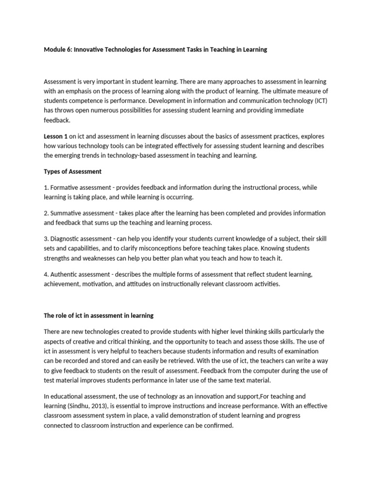 MODULE-6-LESSON-12 | PDF | Educational Assessment | Educational Technology