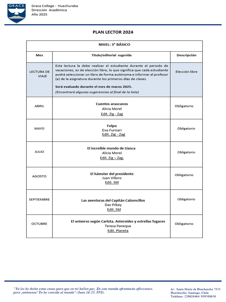 Plan Lector 3 Basico 2025 Pdf