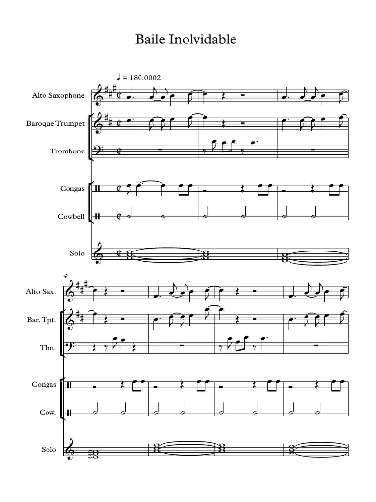 Baile Inolvidable - Partitura y Partes | PDF