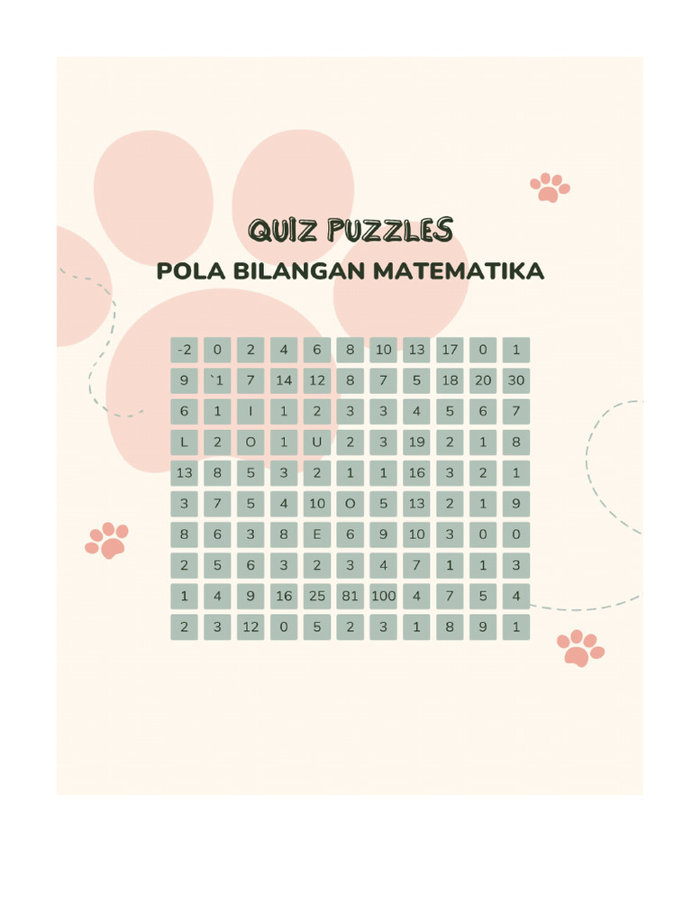 Quiz Kelas 8 (Pola Bilangan) | PDF