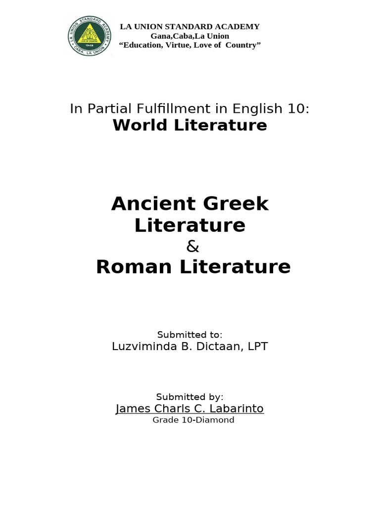 Greeak and Roman Cover | PDF
