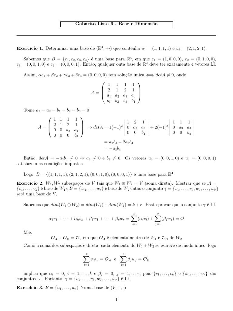 Gabarito L6 | PDF | Álgebra abstrata | Conceitos matemáticos
