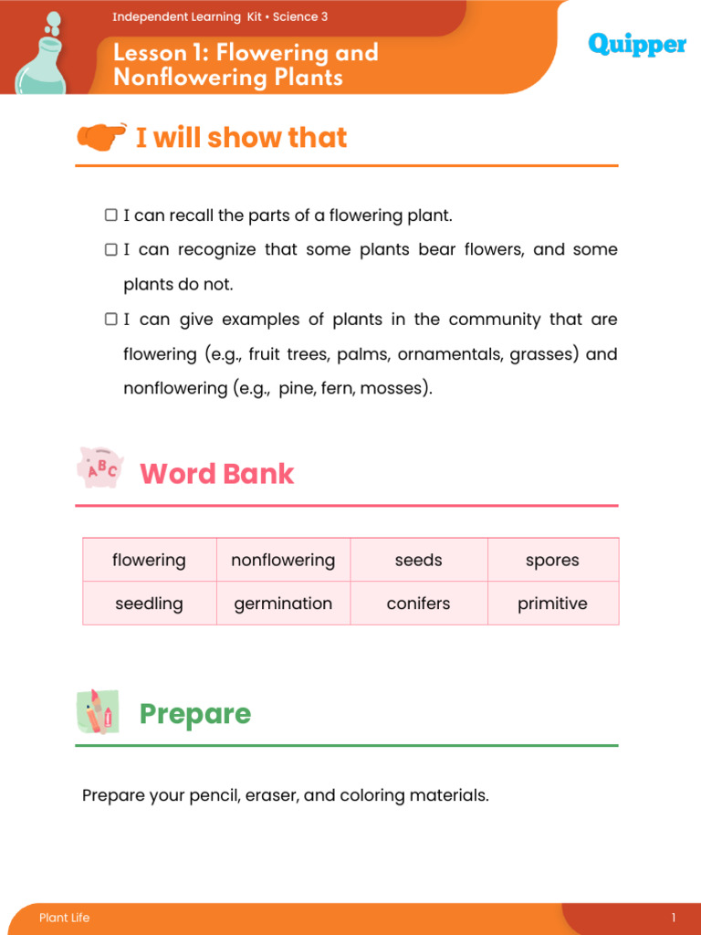 Flowering vs Nonflowering Plants | PDF | Plants | Flowers