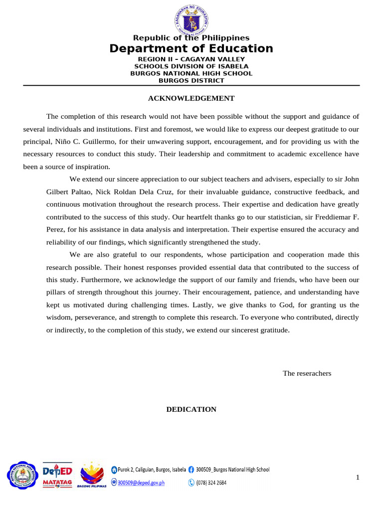 D. Template Pr2 Acknowledgement Dedication Abstract | PDF | Homosexuality | Identity (Social ...