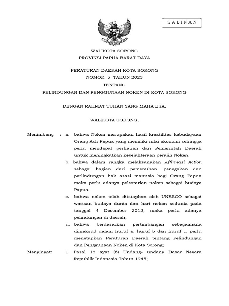 perdano.5ttgpelindungannokendikotasorong | PDF