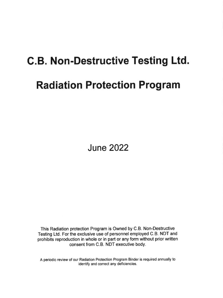 Radiation Protection Program Manual 2022 | PDF