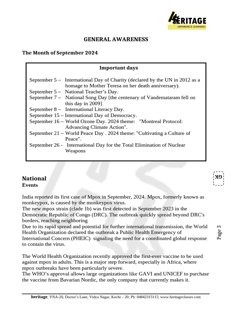 GK 9 Current Affairs September 2024 | PDF | Cryptocurrency