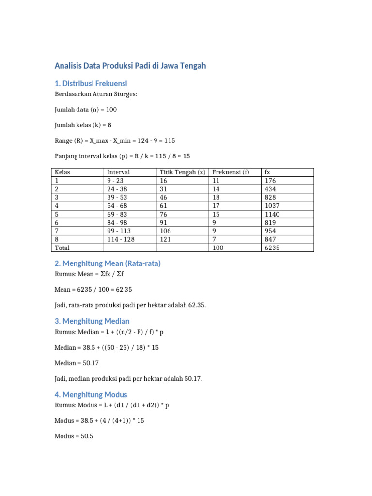 Analisis Produksi Padi | PDF