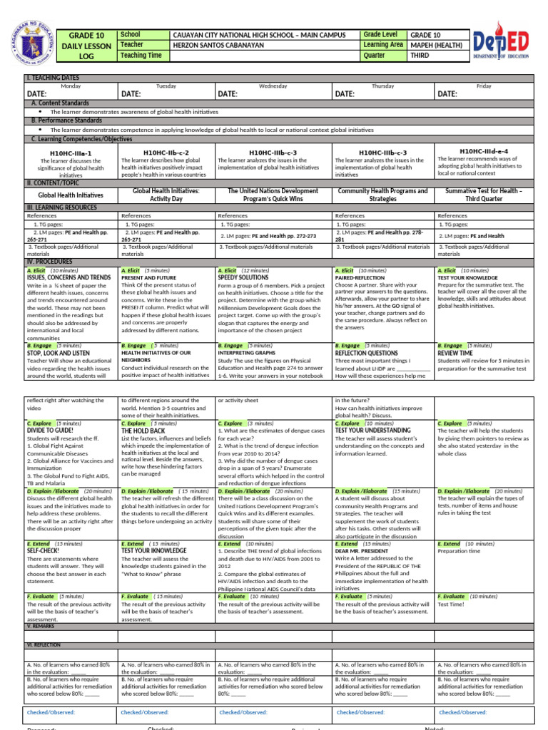 3rd Quarter - Week 2 - Health 10 | PDF | Learning | Hiv/Aids
