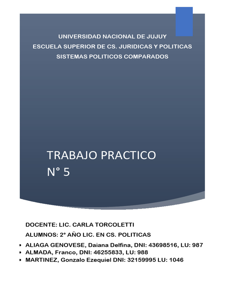TP #5 Sist - Pol.comp | PDF | Violación | Justicia