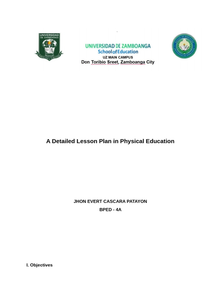 Detailed Lesson Plan PE | PDF