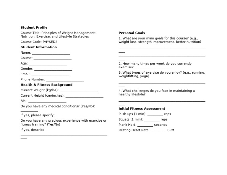 Student Profile Template | PDF