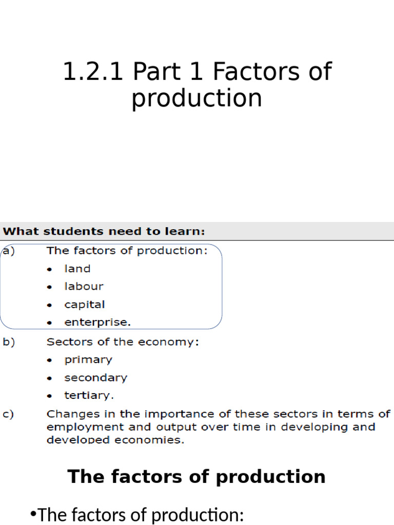 Understanding Factors of Production | PDF | Capital (Economics ...