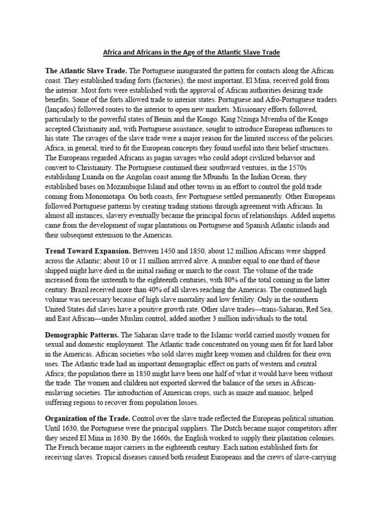 Impact of the Atlantic Slave Trade | PDF | Slavery | Atlantic Slave Trade