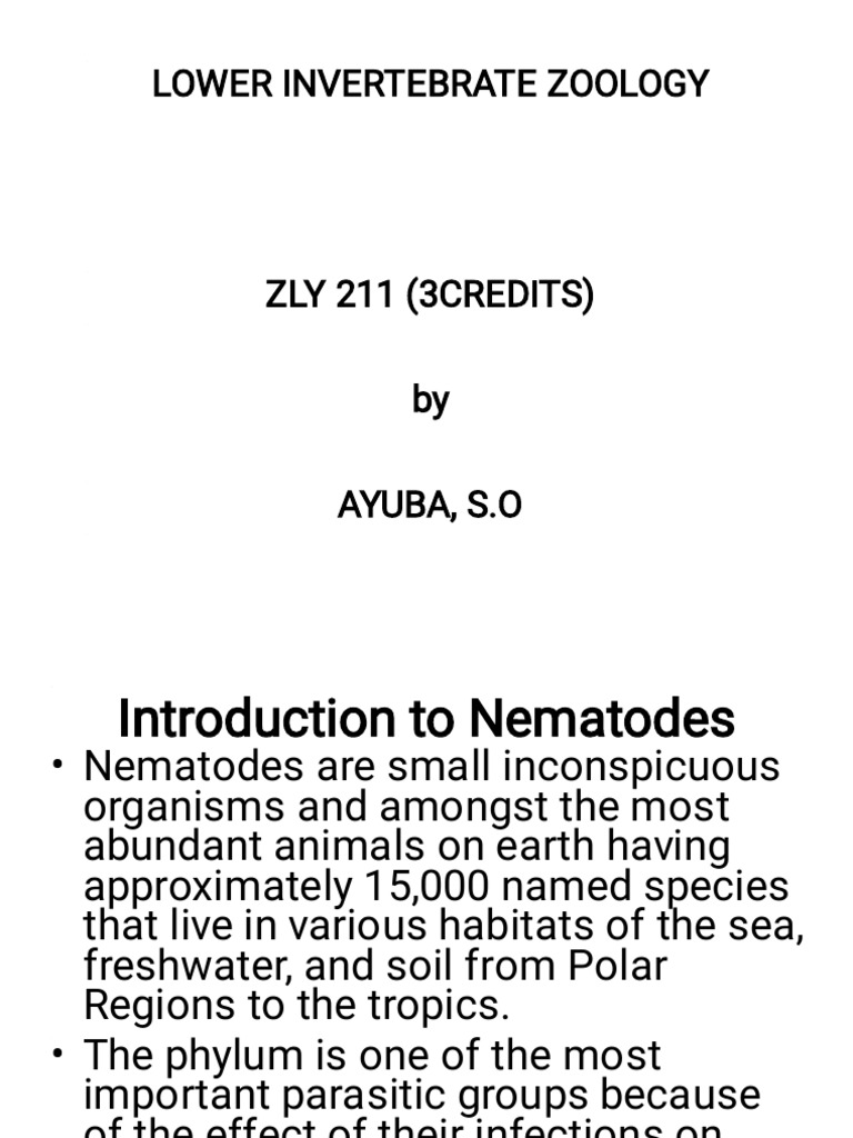 ZLY 211 MODULE 2 | PDF | Reproductive System | Nematode
