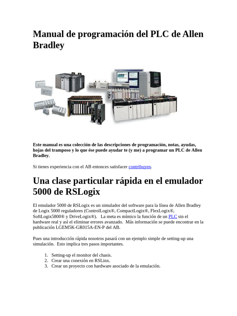 manual de programación emulate rslogix_5000(2) | PDF | Emulador | Lenguaje de programación
