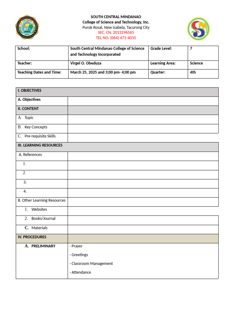 Lesson Plan Leo | PDF