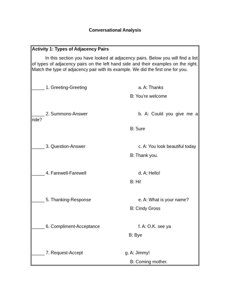 Conversational Analysis3 | PDF