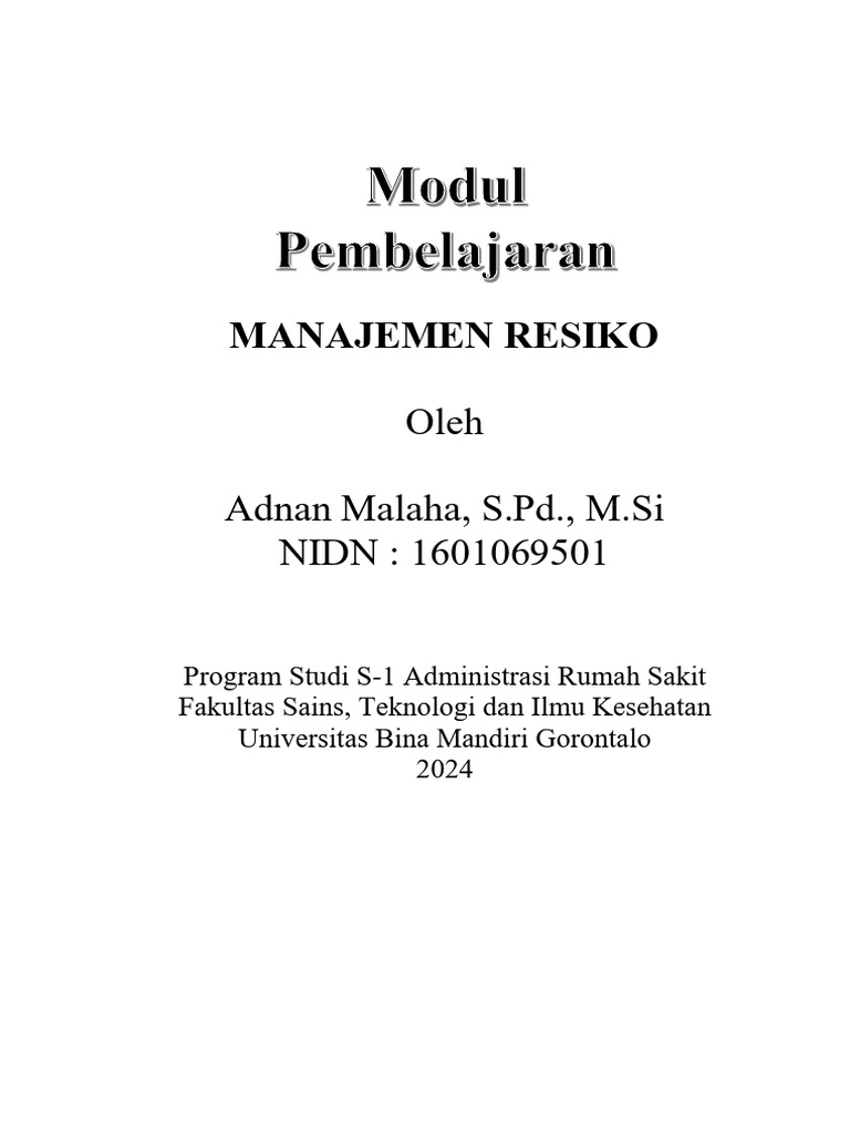 Modul Manajemen Risiko | PDF