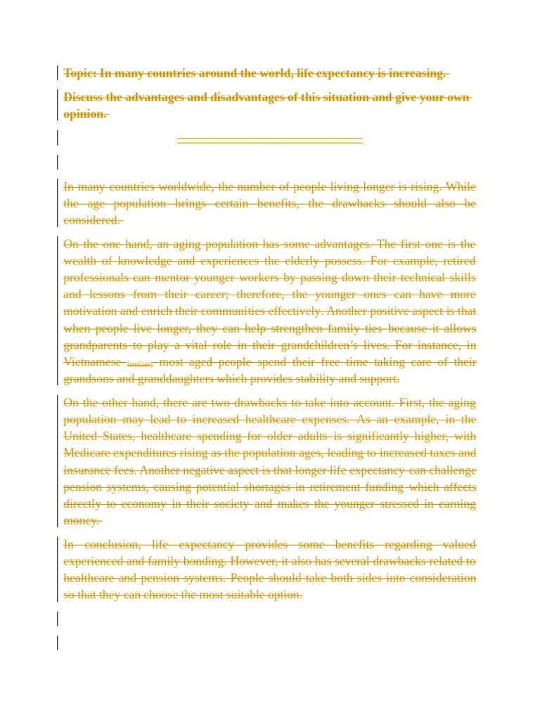 Writing task 2 (life expectancy) | PDF