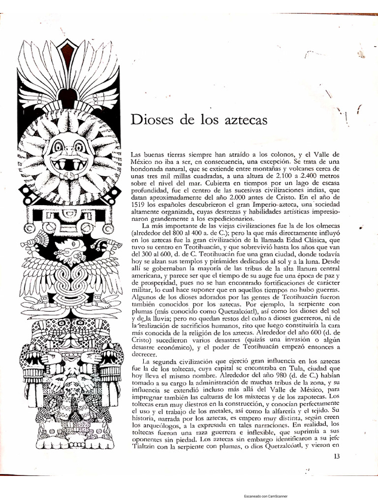 Dioses de los aztecas | PDF