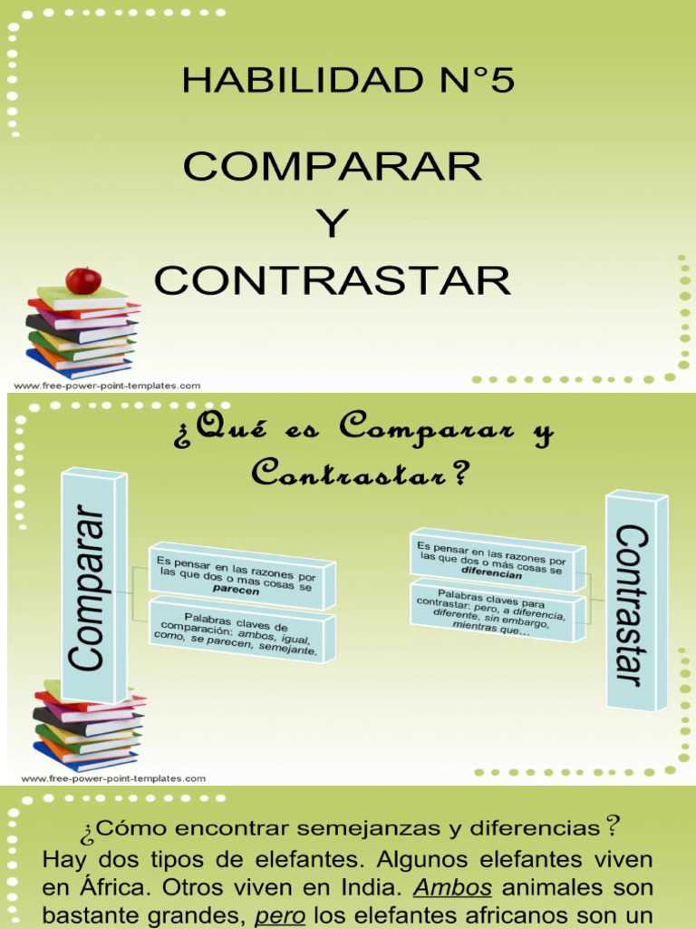 Diapositivas Sobre Comparación y Contraste de 4to Primaria | PDF