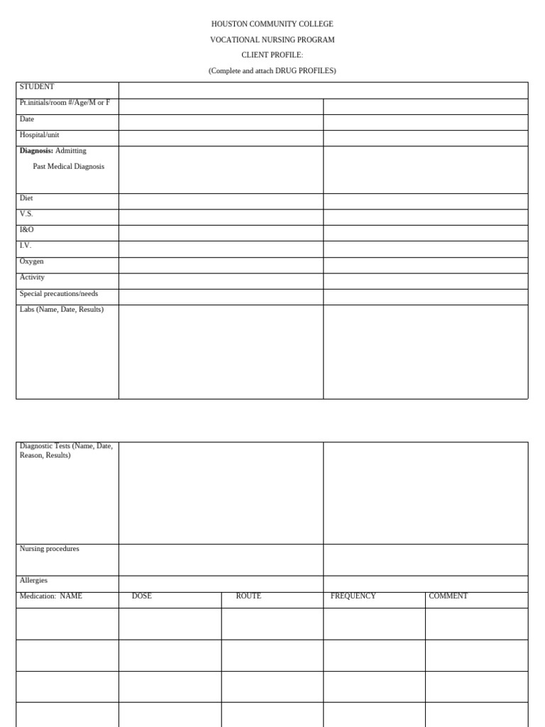 Houston Community College Nursing Client Profile | PDF