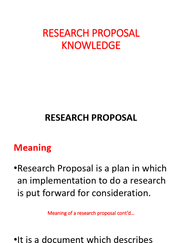 Understanding Research Proposals | PDF | Knowledge | Methodology