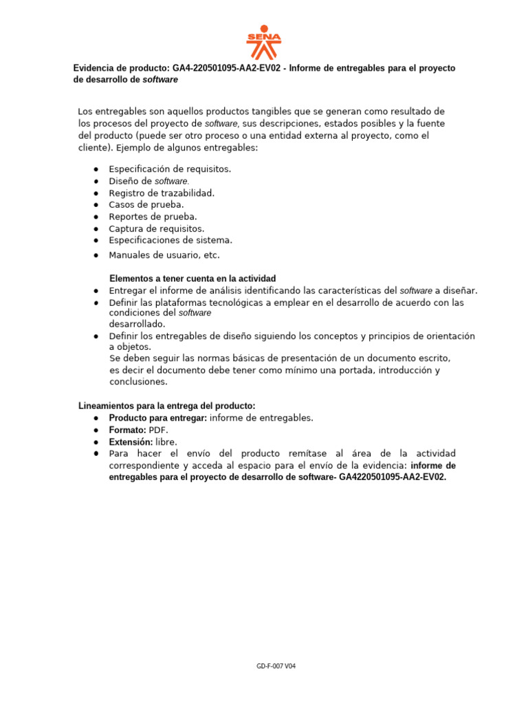 GA4-220501095-AA2-EV02 - Informe de entregables | PDF