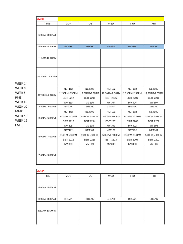Lab Sched | PDF