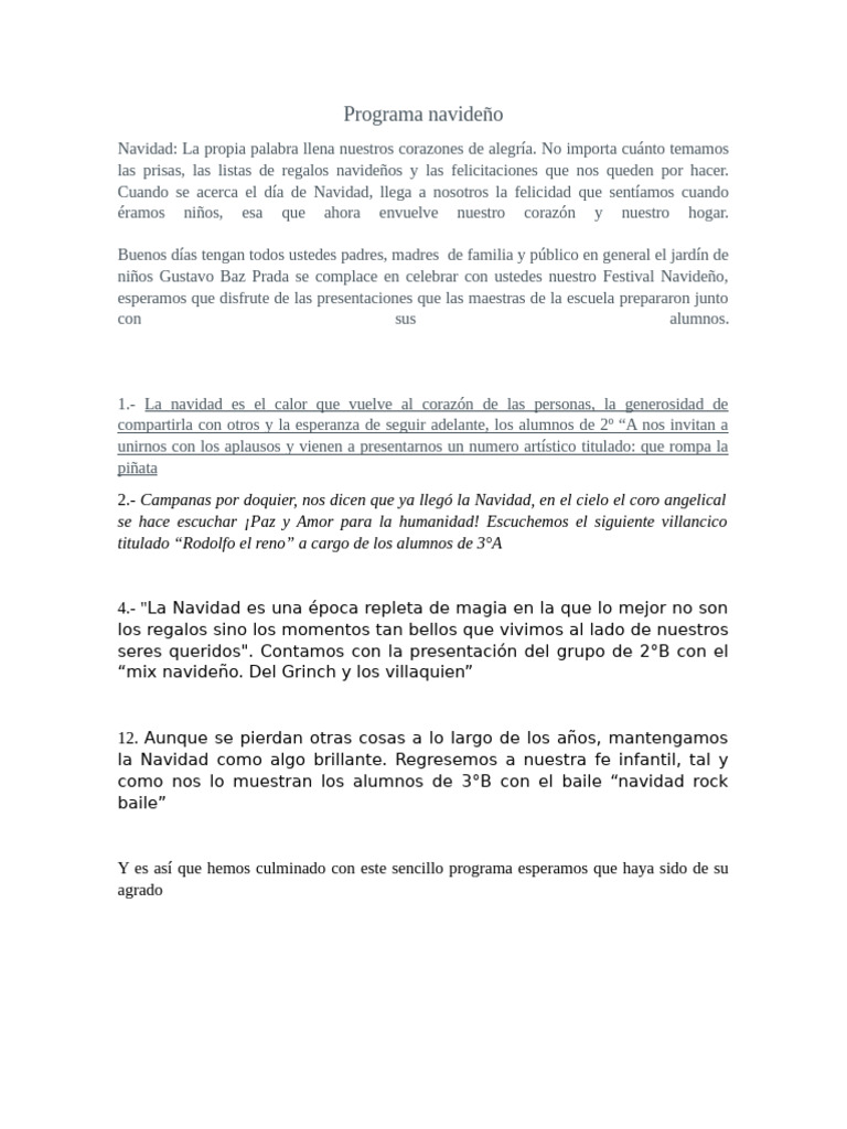 Programa navideño | PDF