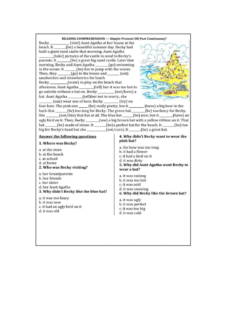 Reading Comprehension Past Tenses | PDF