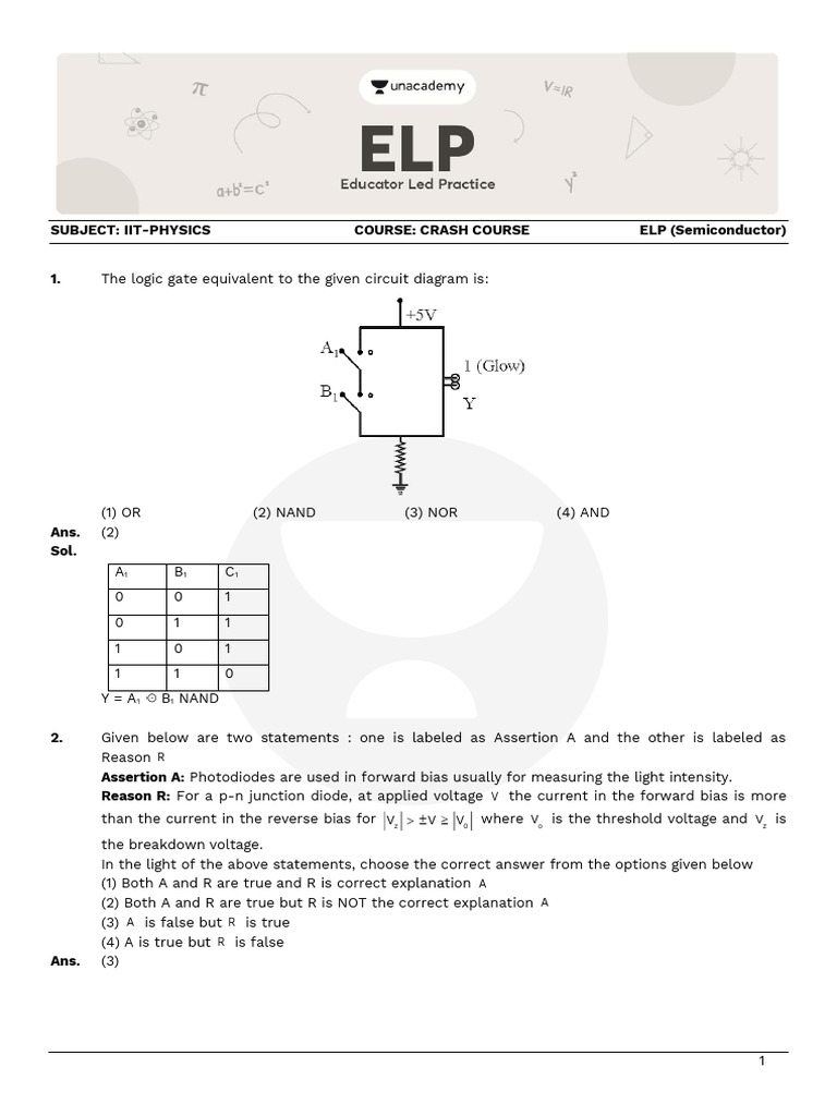 Sol Semi Conductors Crash Course Que. Bank Phoenix 1741286297412 | PDF ...
