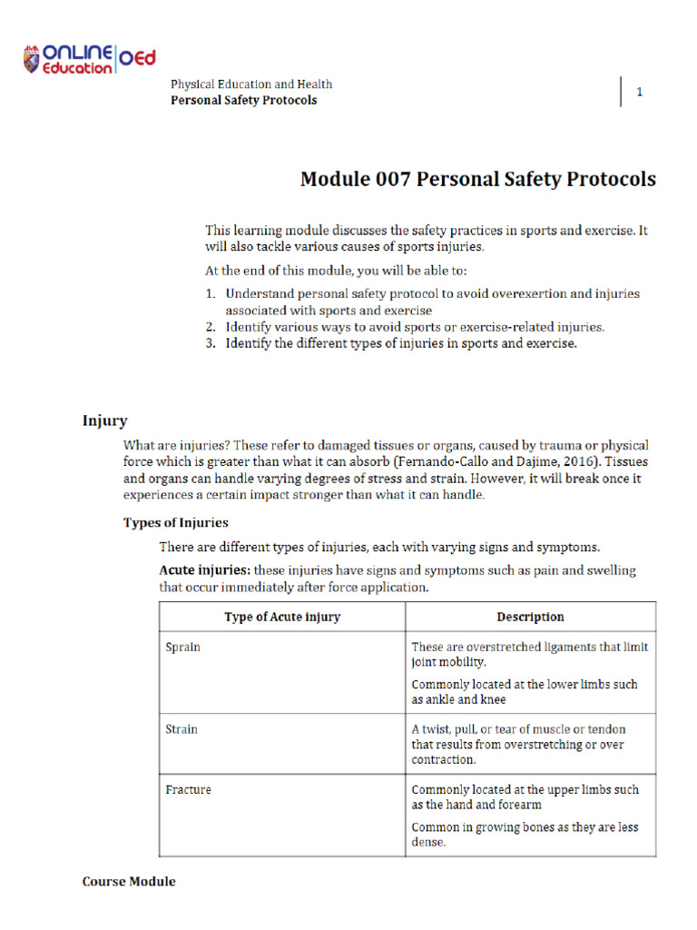6 PERSONAL SAFETY PROTOCOL | PDF
