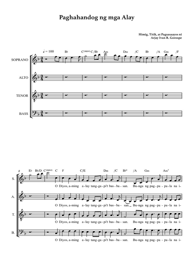 05 Paghahandog NG Mga Alay Complete Verses Full Score | PDF