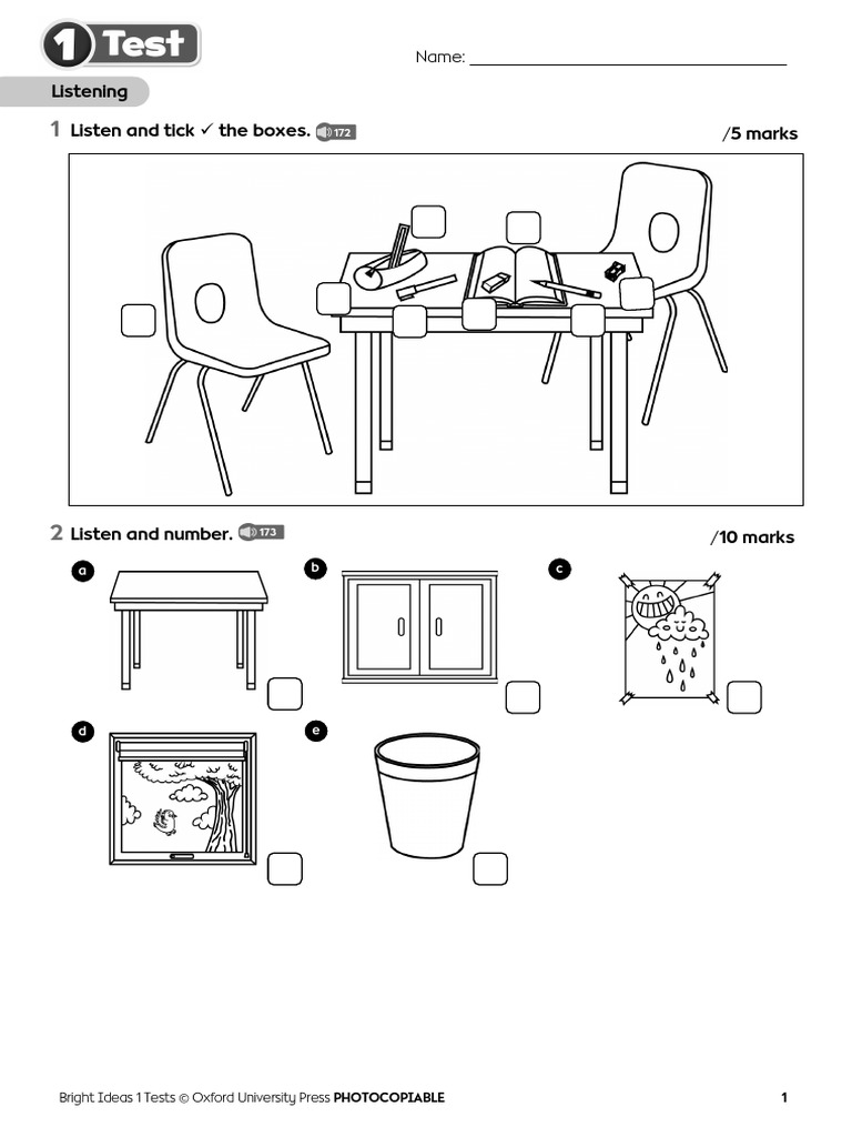 Bright Ideas 1 Test Materials | PDF