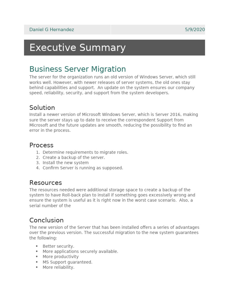 Executive Summary Template | PDF