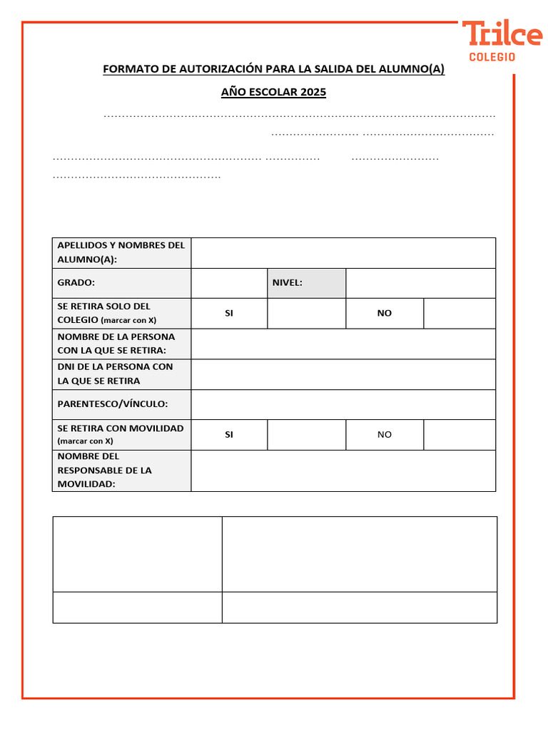 Autorización de Salida | PDF