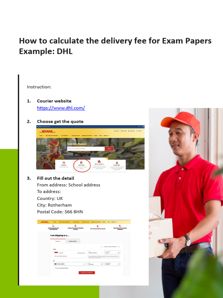 Calculate DHL Shipping for Exams | PDF