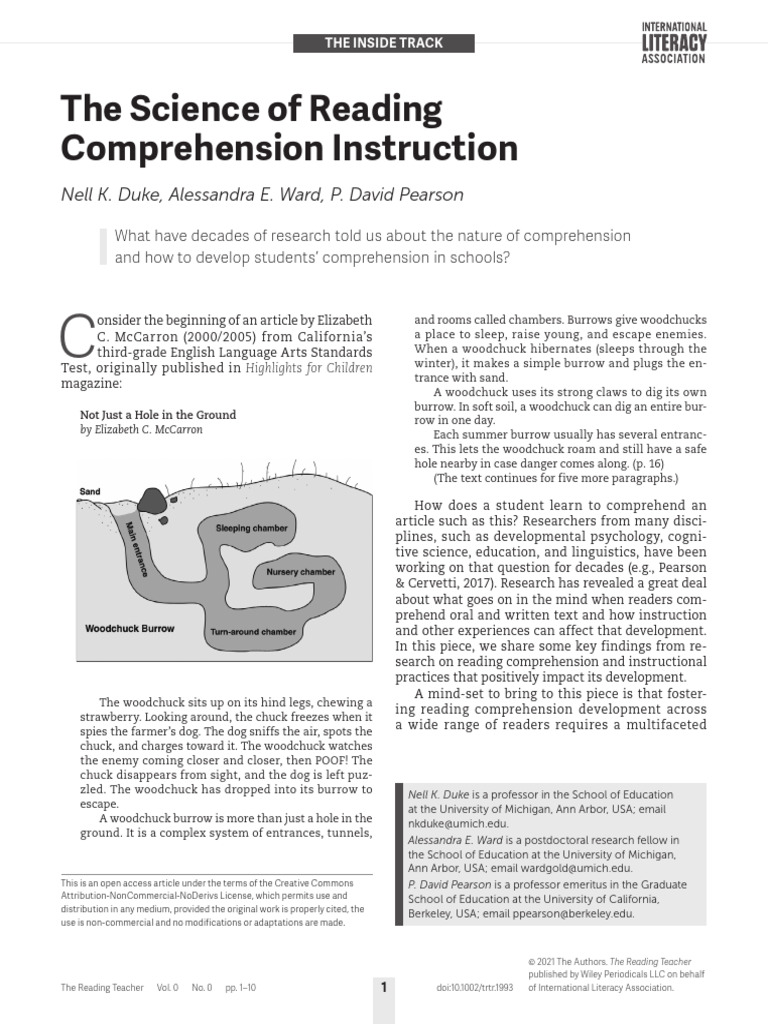 The Science of Reading Comprehension Instruction | PDF | Reading Comprehension | Phonics