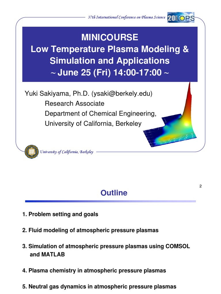 2010 Low Temperature Plasma Modeling & Simulation | PDF | Plasma ...