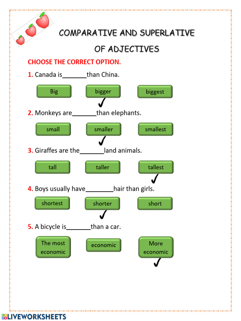 Comparatives and Superlatives Practice | PDF