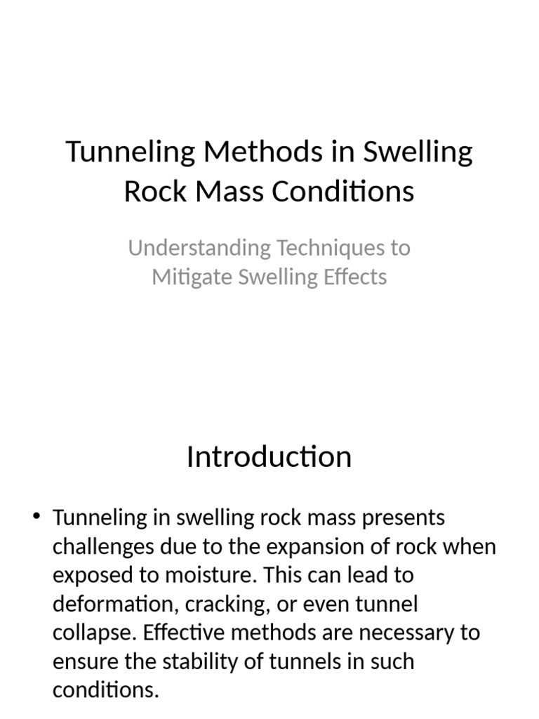 Tunneling Methods in Swelling Rock Conditions | PDF